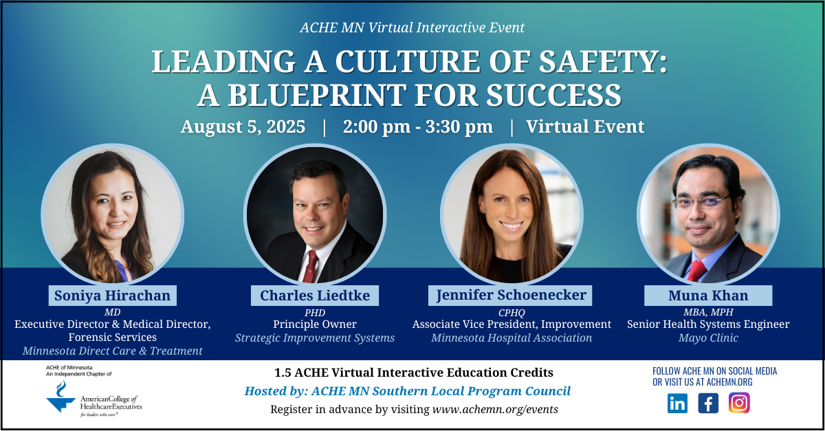 Leading a Culture of Safety: A Blueprint for Success - ACHE of Minnesota