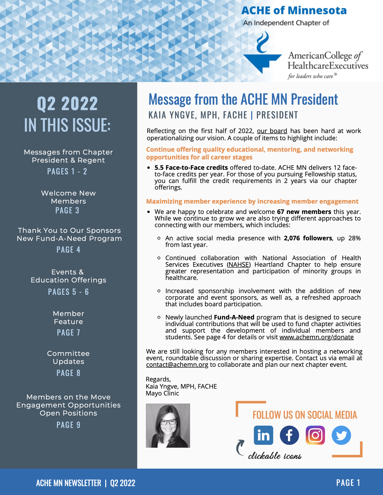 ACHE MN Newsletter - ACHE-MN