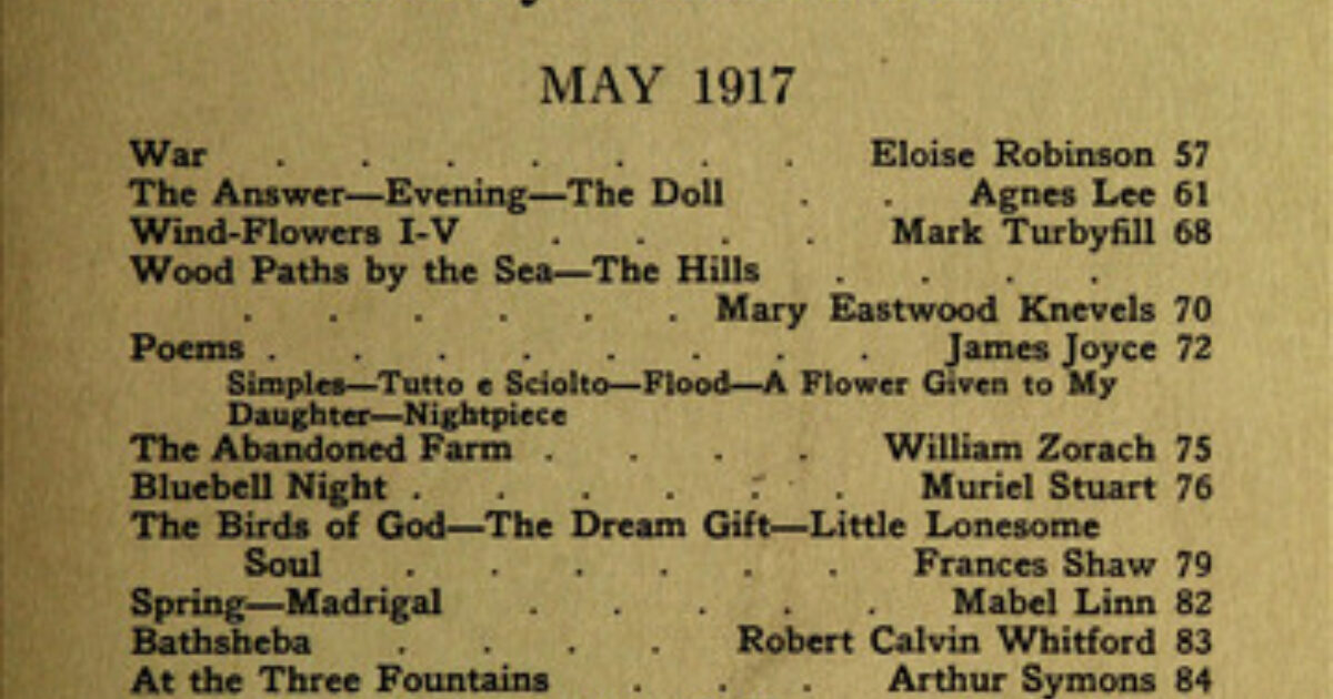 May 1917 | The Poetry Foundation