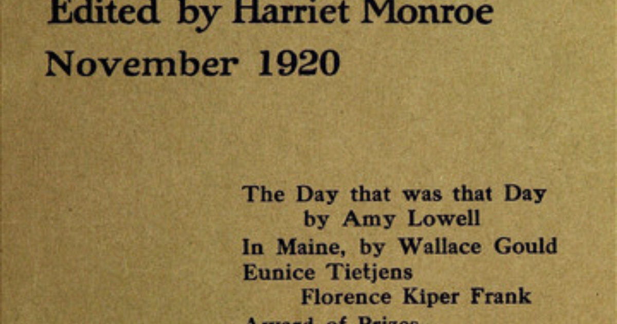 November 1920 | The Poetry Foundation