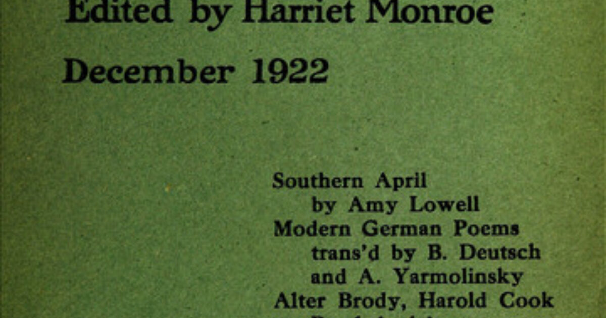 December 1922 | The Poetry Foundation
