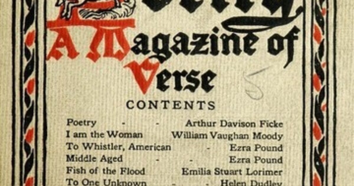 From the Archive: Vol. 1 No. 1 | The Poetry Foundation