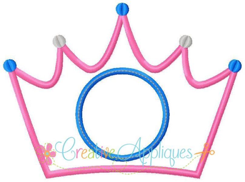 Monogram Princess Crown Applique - Creative Appliques