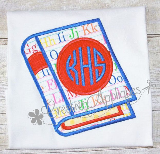 Book Monogram Applique - Creative Appliques