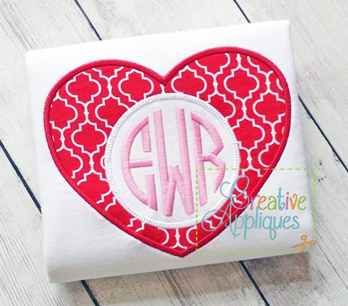 Heart Monogram Applique - Creative Appliques