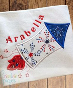 Firecracker Red White Boom Applique - Creative Appliques