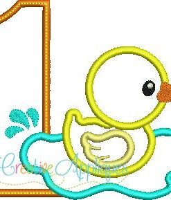 Rubber Duck Number 1 Applique - Creative Appliques