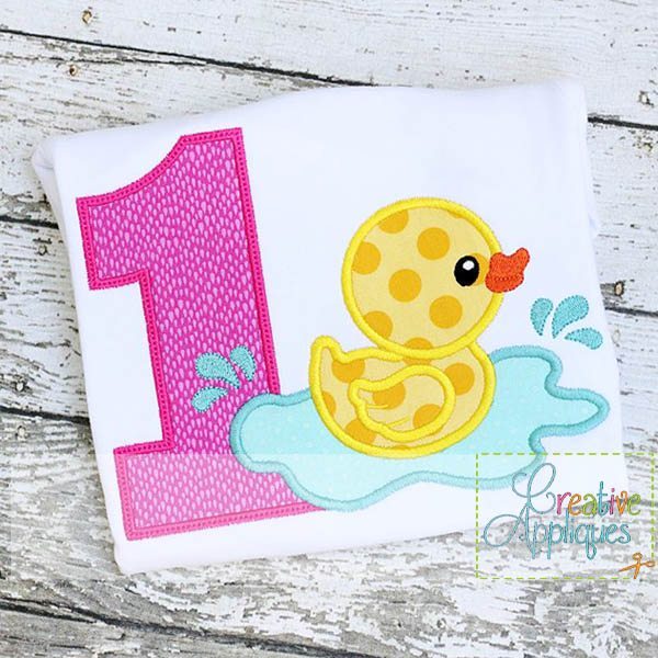 Rubber Duck Number 1 Applique - Creative Appliques