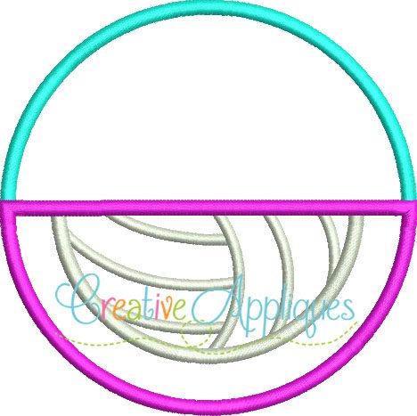Volleyball Half Applique - Creative Appliques
