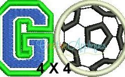 Go Soccer Ball Team Applique - Creative Appliques