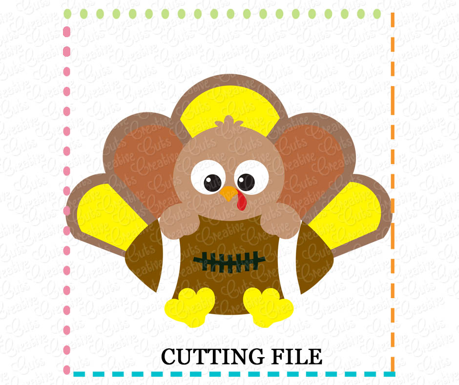 Turkey Football Cutting File SVG DXF EPS - Creative Appliques