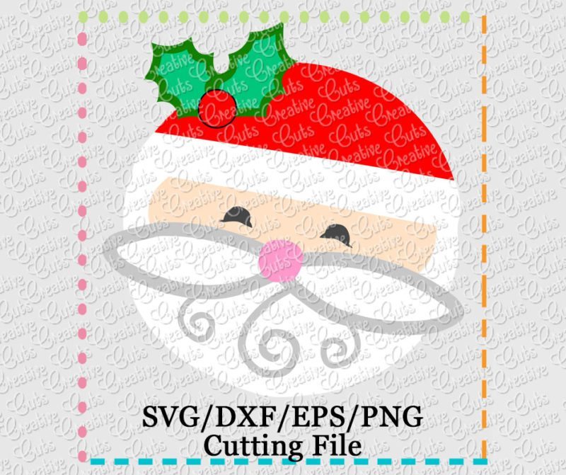 Santa Face Cutting File SVG DXF EPS - Creative Appliques