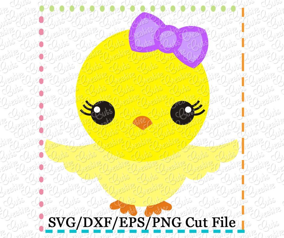 Baby Girl Chick Cutting File SVG DXF EPS - Creative Appliques