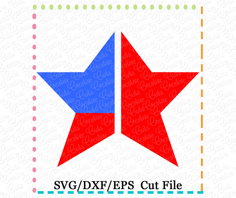 Split Star Cutting File SVG DXF EPS - Creative Appliques