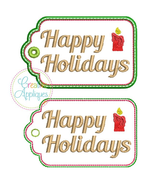 Happy Holidays Gift Tag In The Hoop Creative Appliques