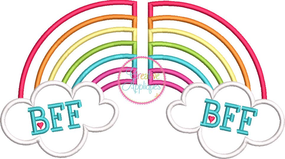 Best Friends Rainbow Applique - Creative Appliques