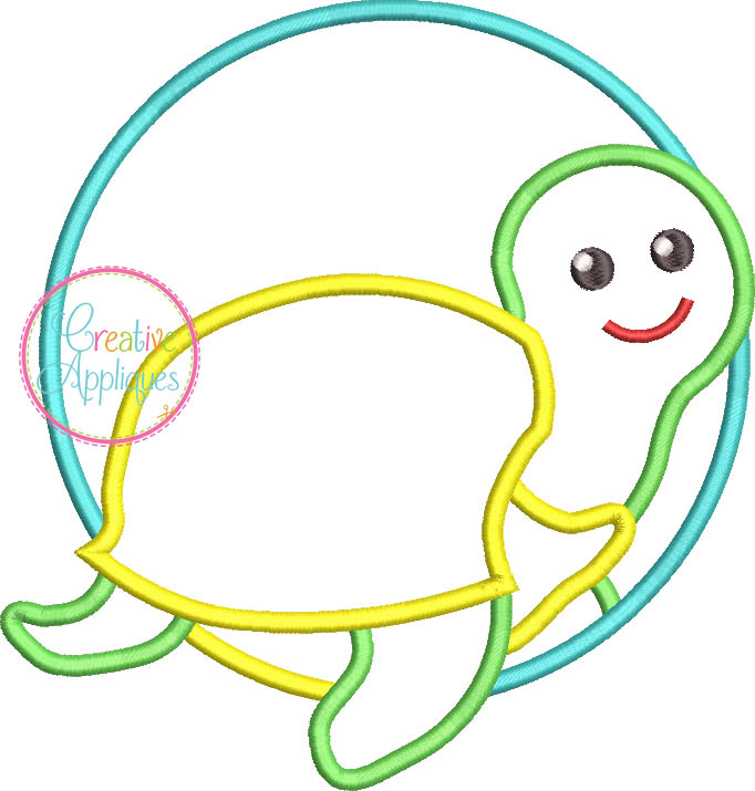 Sea Turtle Circle Applique - Creative Appliques