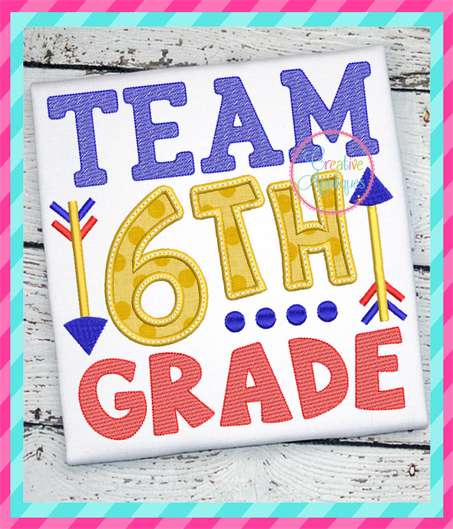 Team 6th Grade Applique - Creative Appliques
