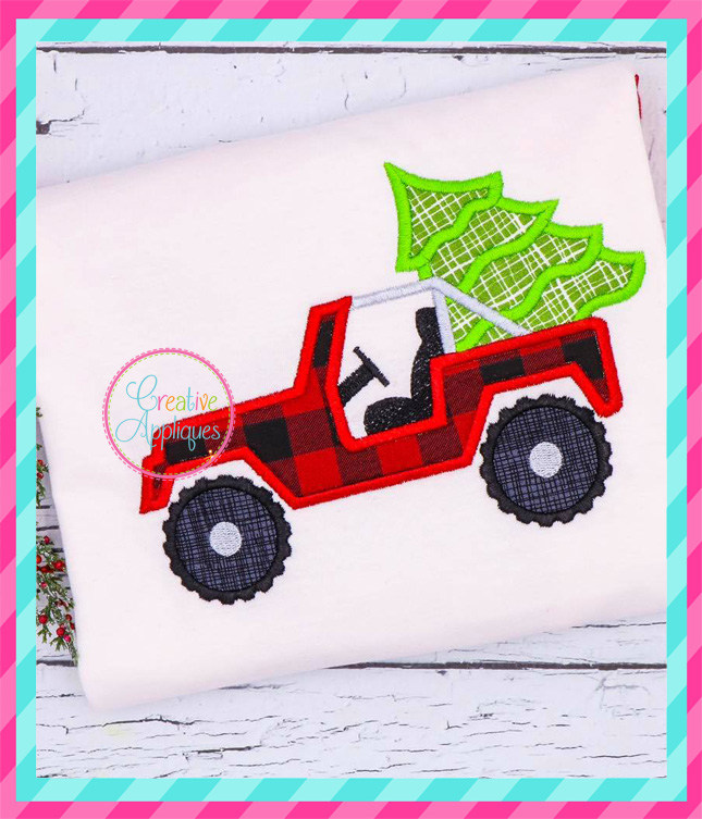 Jeep Tree Applique - Creative Appliques