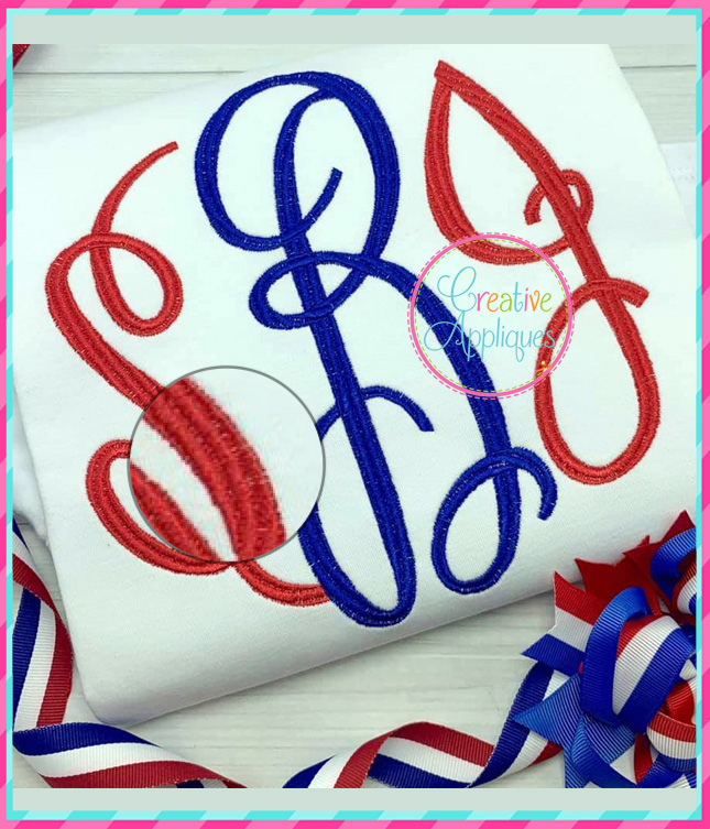 Elegant Circle Monogram Embroidery Font-LARGE - Creative Appliques