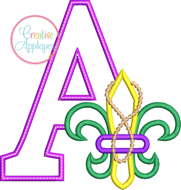 Fleur De Lis Alphabet Applique Design Set - Creative Appliques