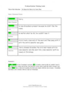 No Roses for Harry by Gene Zion thinking guide - Fisher Reyna