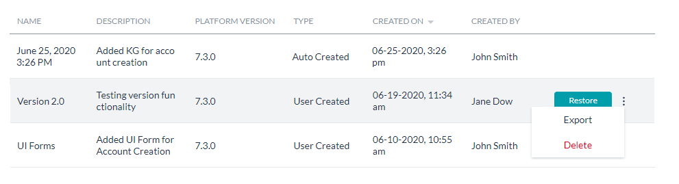 Bot Versioning - Kore.ai Documentation v8.1