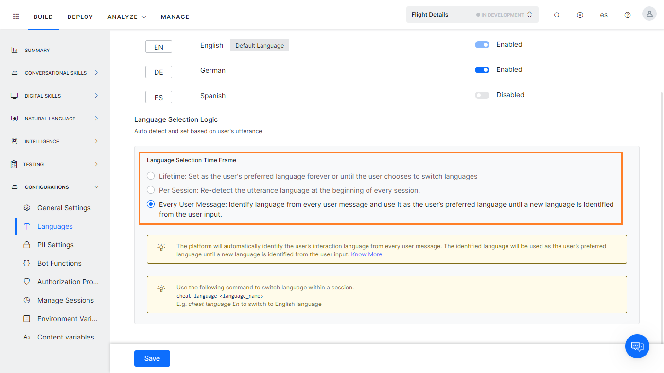 Multi-Lingual Bots - Kore.ai Documentation v9.0
