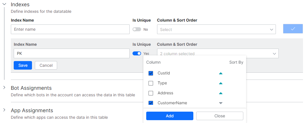 Data Table - Kore.ai Documentation v9.0