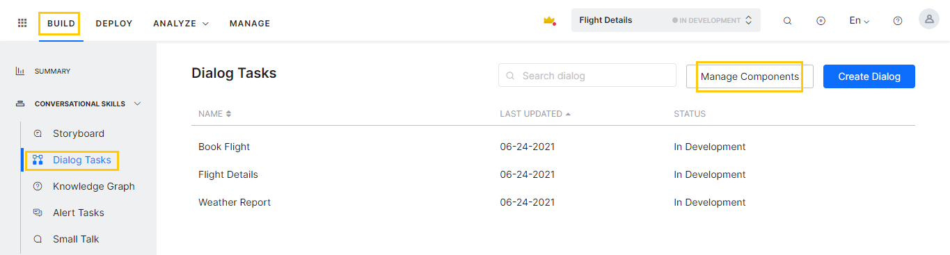 Managing Dialogs - Kore.ai Documentation v9.0