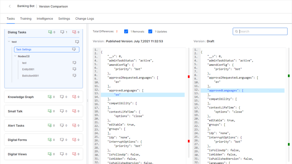 Bot Versioning - Kore.ai Documentation v9.0