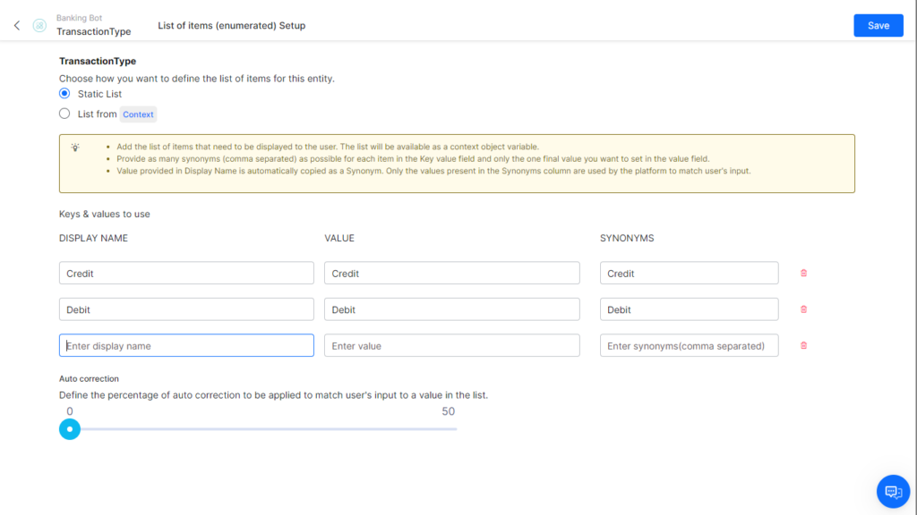 Banking Bot - Update Balance - Kore.ai Documentation v9.0