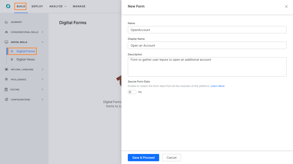 How to Configure Digital Forms - Kore.ai Documentation v9.0