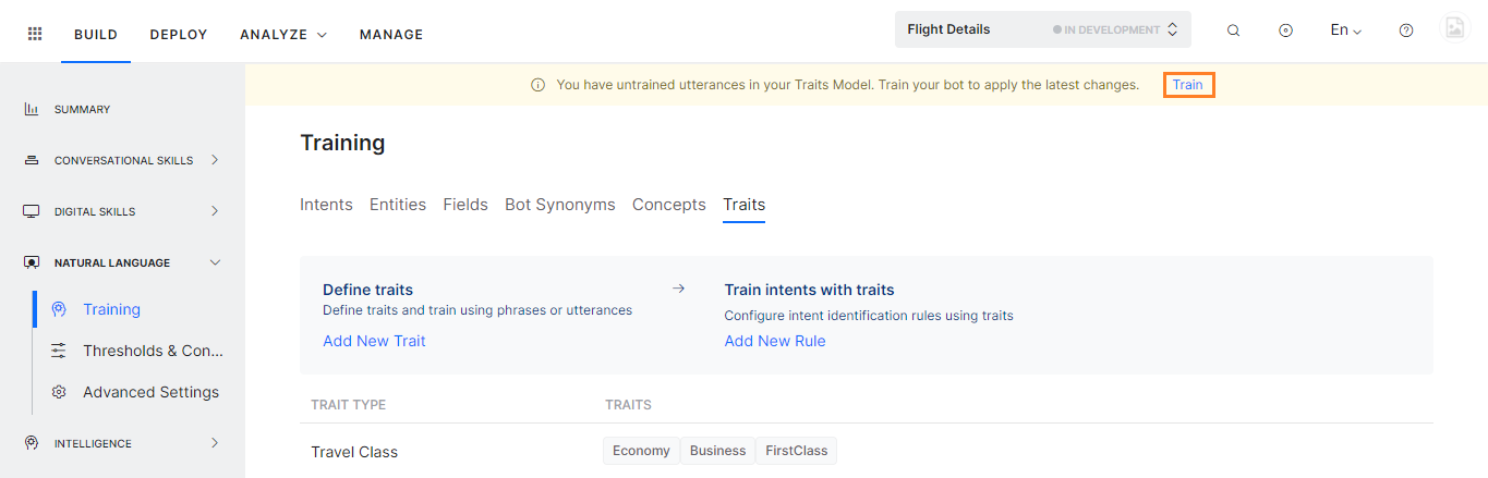 Traits - Kore.ai Documentation v9-1