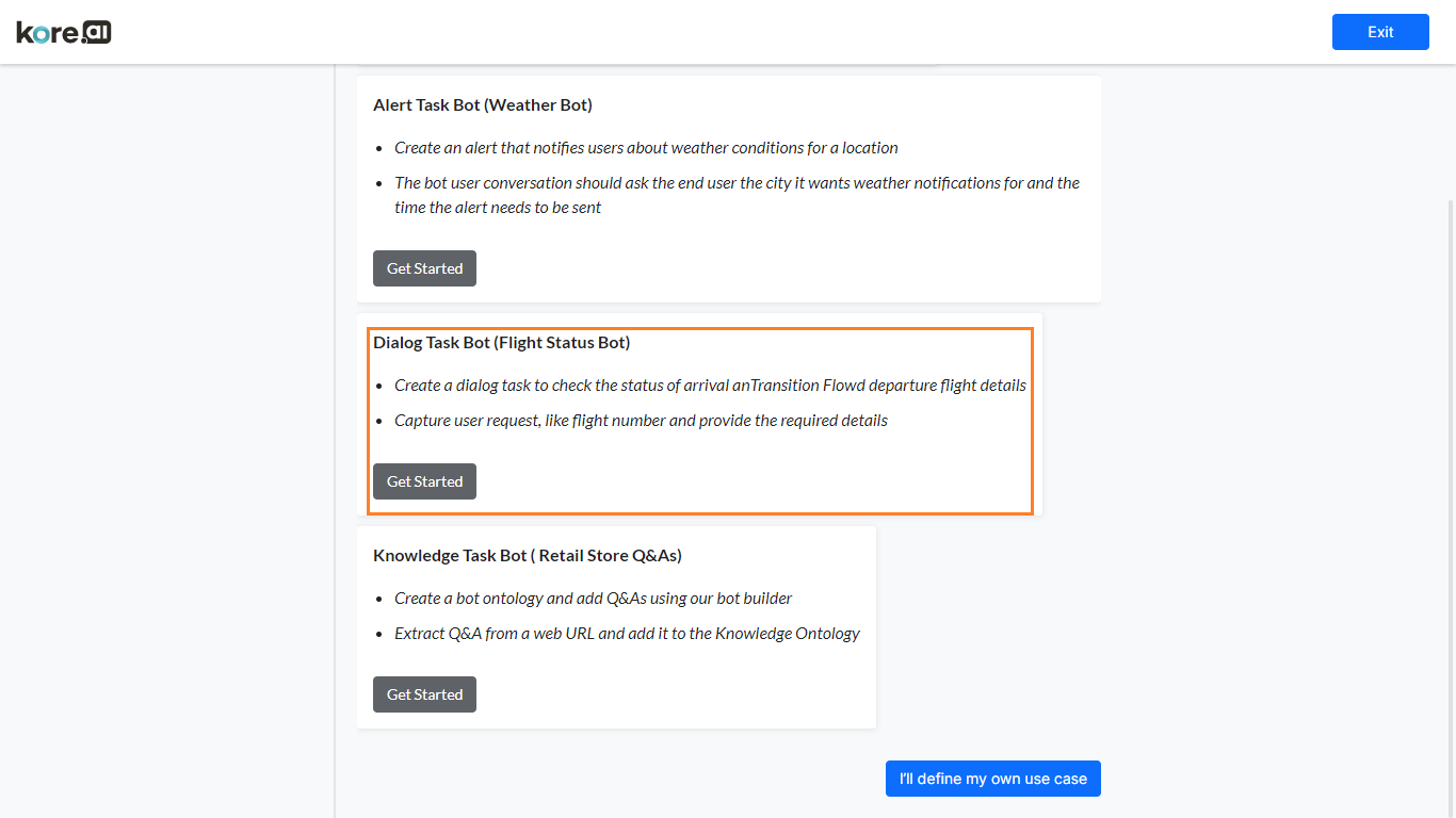 Creating a Simple Bot - Kore.ai Documentation v9-1