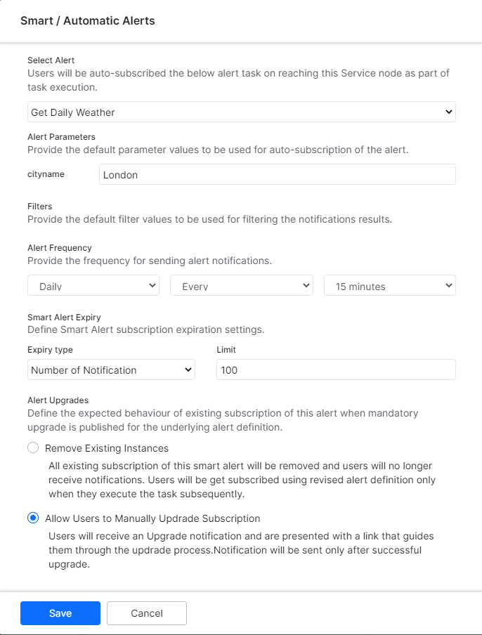 How to Schedule a Smart Alert - Kore.ai Documentation v9-1