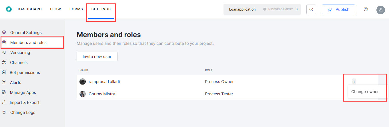 How to Share a Process App with Co-developers? - Kore.ai Documentation