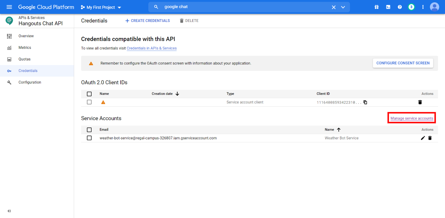 Adding the Google Chat Channel - Kore.ai Documentation