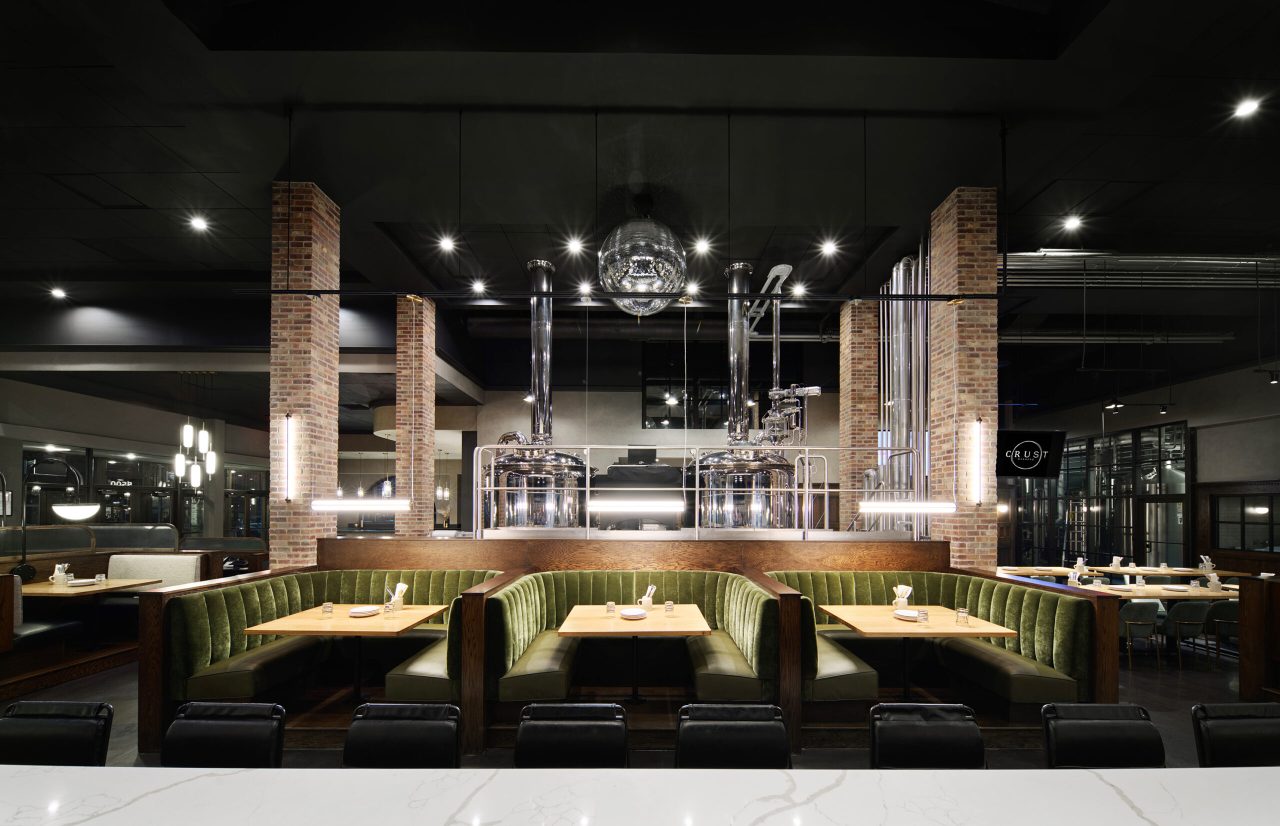 Metropolis Suspension & THIN Vanity Light Installed in Crust Brewing