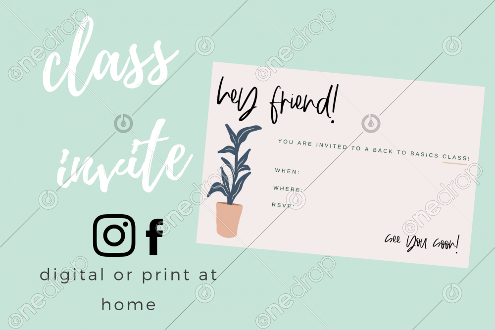 Class Invitation- Digital or Print at Home - One Drop