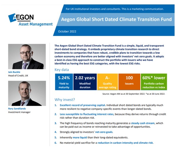 Aegon Global Short Dated Climate Transition Fund | Investment IQ