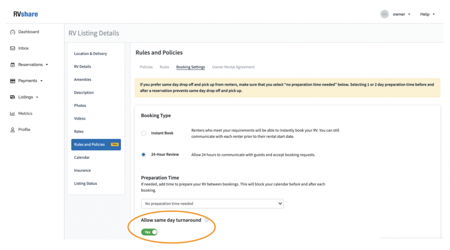 Rules & Policies | RVshare Owner Toolkit