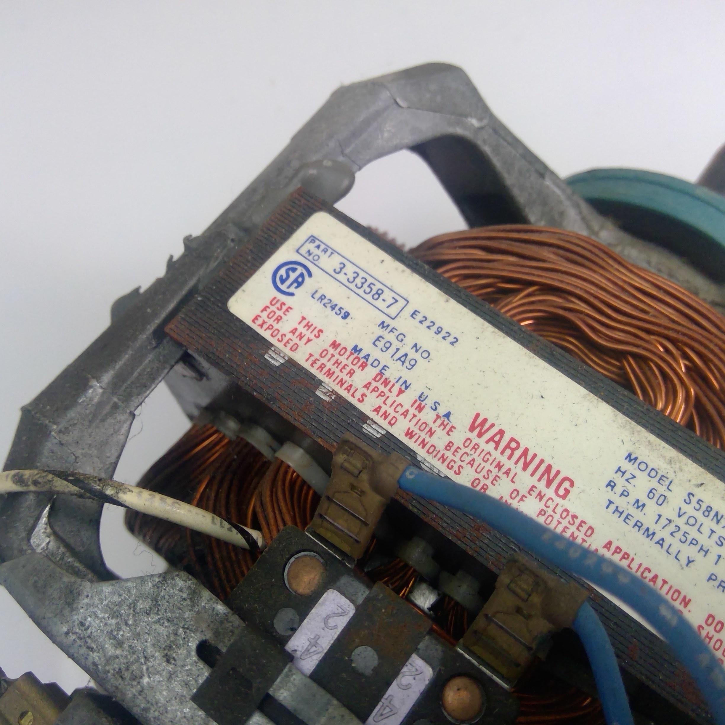 MAYTAG Dryer MOTOR 303358 W10410999 AP5272724 PS3500893 - Lorain Furniture