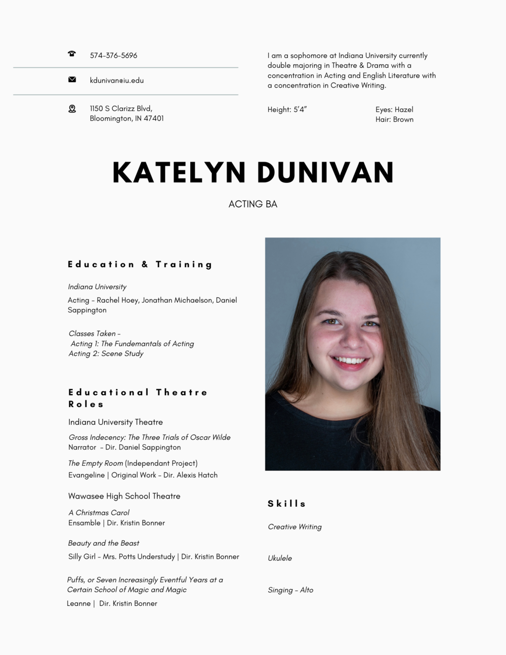 Katelyn Dunivan | Stagetime