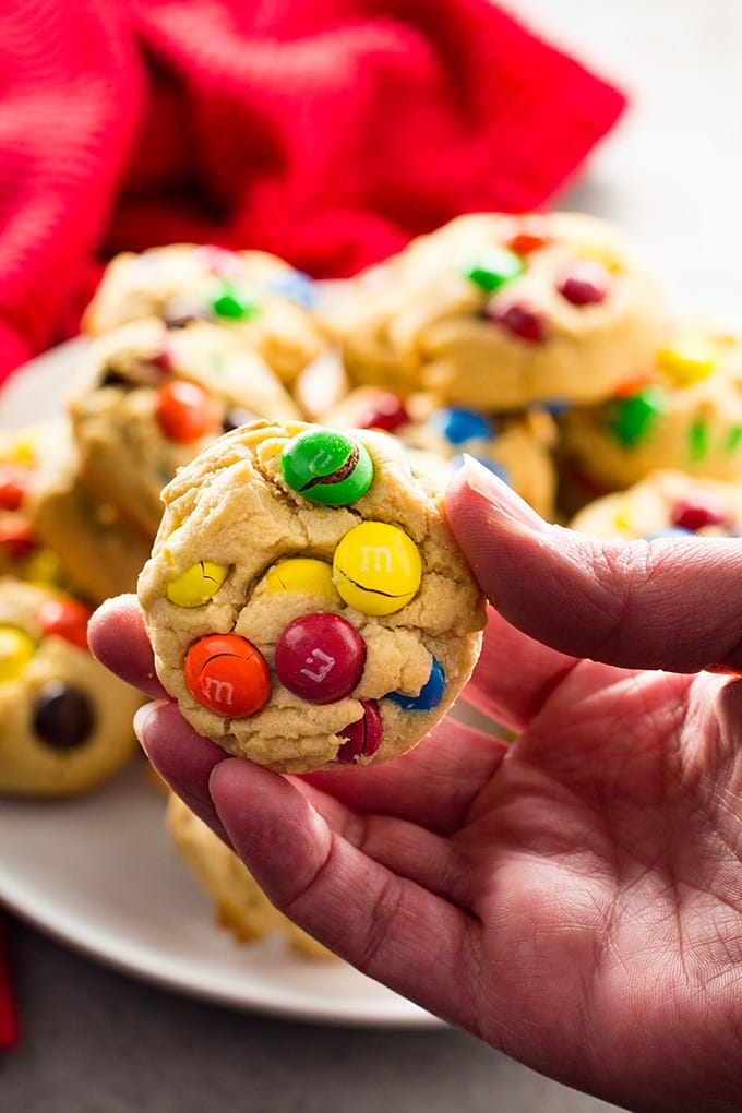 Peanut Butter M&M Cookies - The Salty Marshmallow
