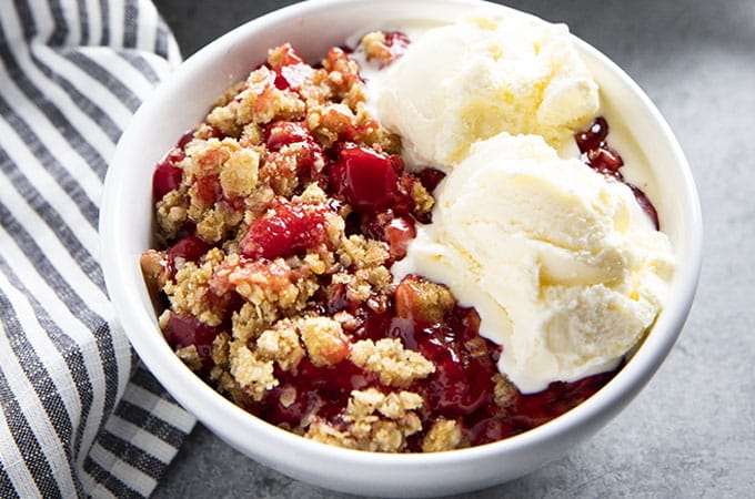 Easy Cherry Crisp - The Salty Marshmallow